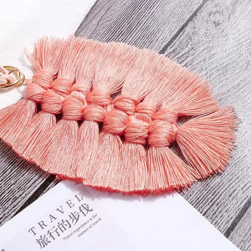 Pure Handmade Creative Cotton Tassel Pendant Leaves Wooden Beads Bag ...