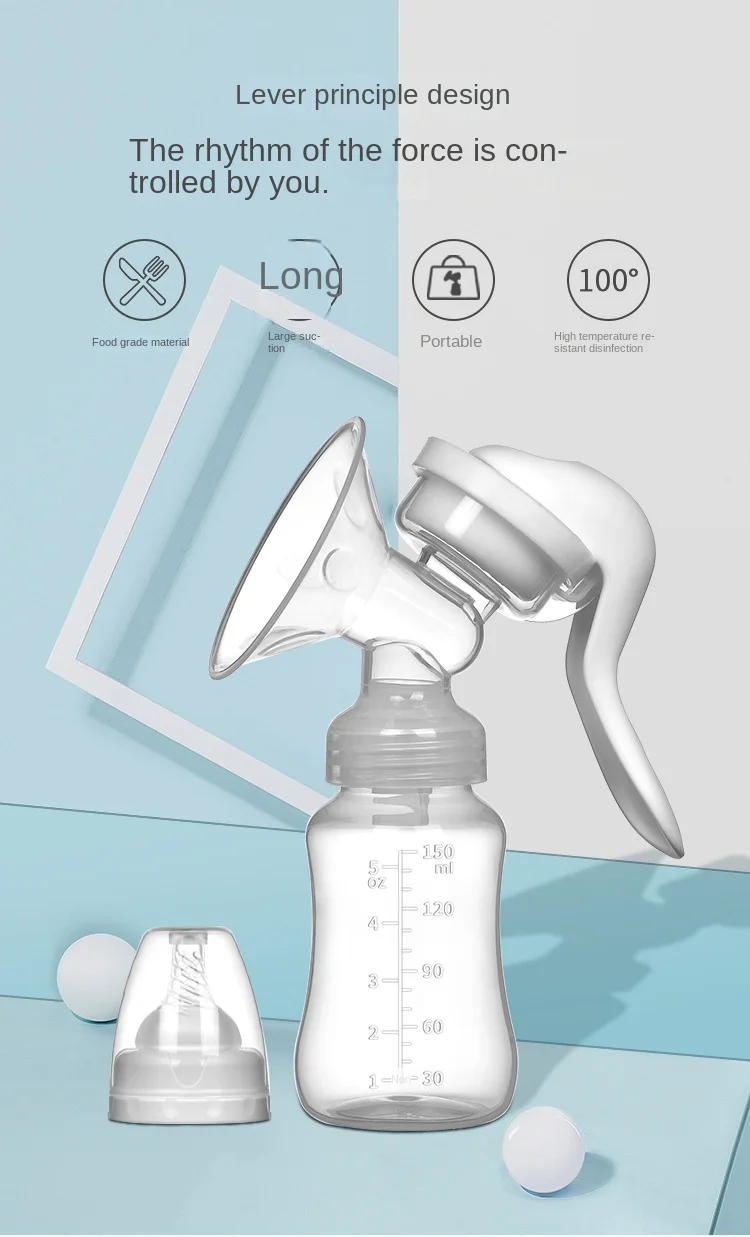 Manual Baby Milk Suction Large Suction Maternal Supplies PP Material ...