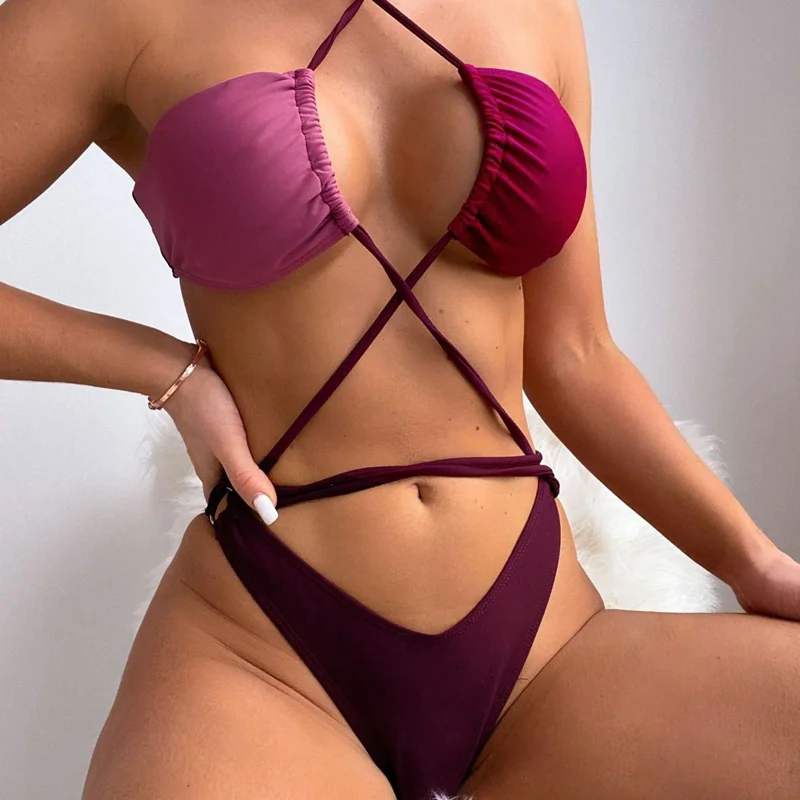 Sexy Strings Bikini Crisscross Swimwear Women Bandage Swimsuit Sexy