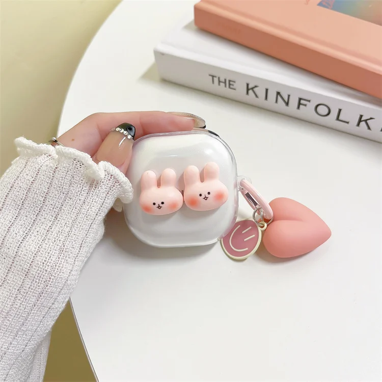 New Cartoon Cute Rabbit Earphone Case Cover With Heart Keyring Case ...