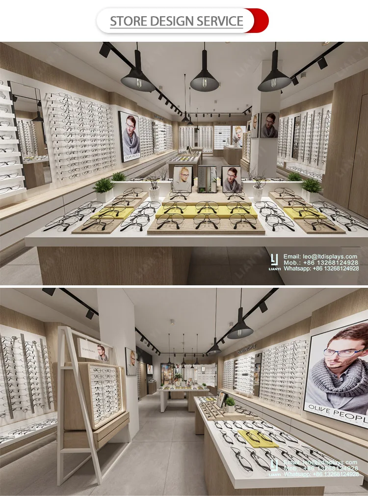 Modern Optical Shop Decoration Interior Design Optical Frame Display ...