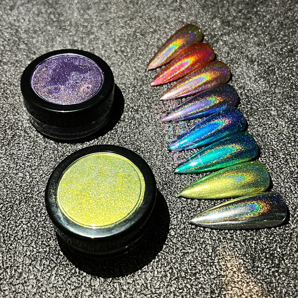 Metallic Mirror Effect Laser Glitter Nail Holographic Chrome Magic ...