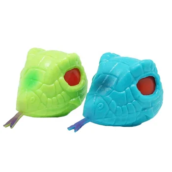 Funny Kids Squishy Snake Head Eyes Pop Out Stress Relief Animals Snake ...