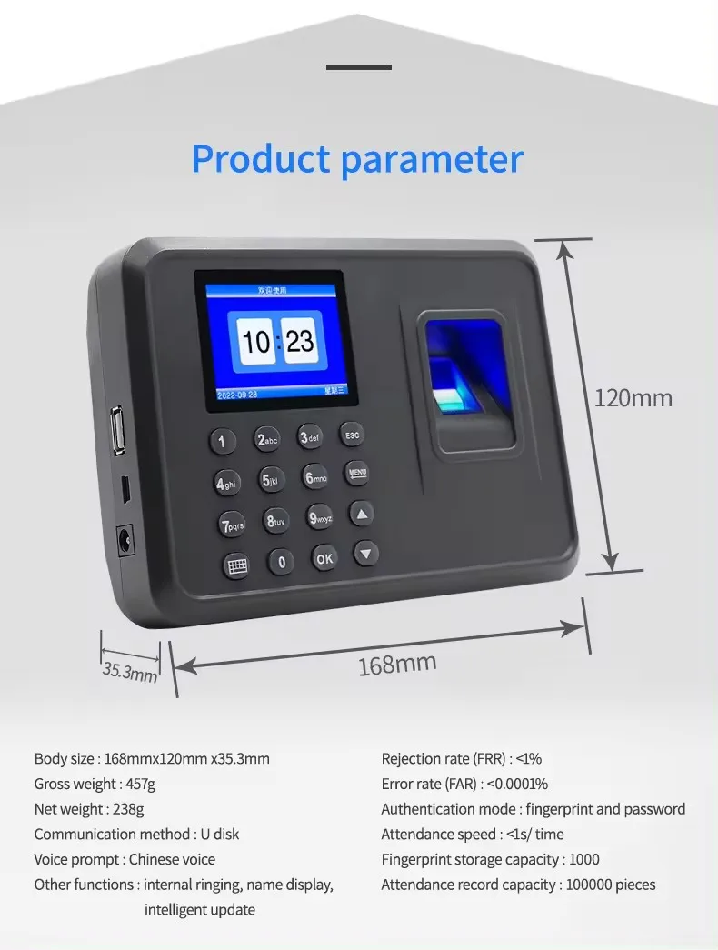 Biometric Fingerprint Time Attendance Recording Fingerprint Time ...