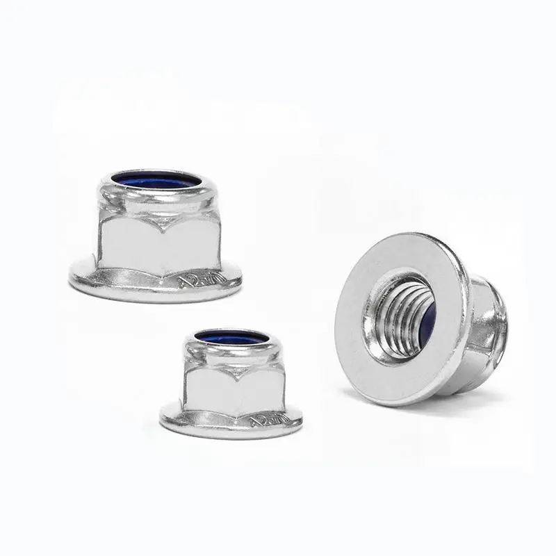 Din6926 Flange Nylon Nut Stainless Steel Nylon Insert Hex Flange Lock Nut M4 M5 M6 M8 M10 - Buy ...