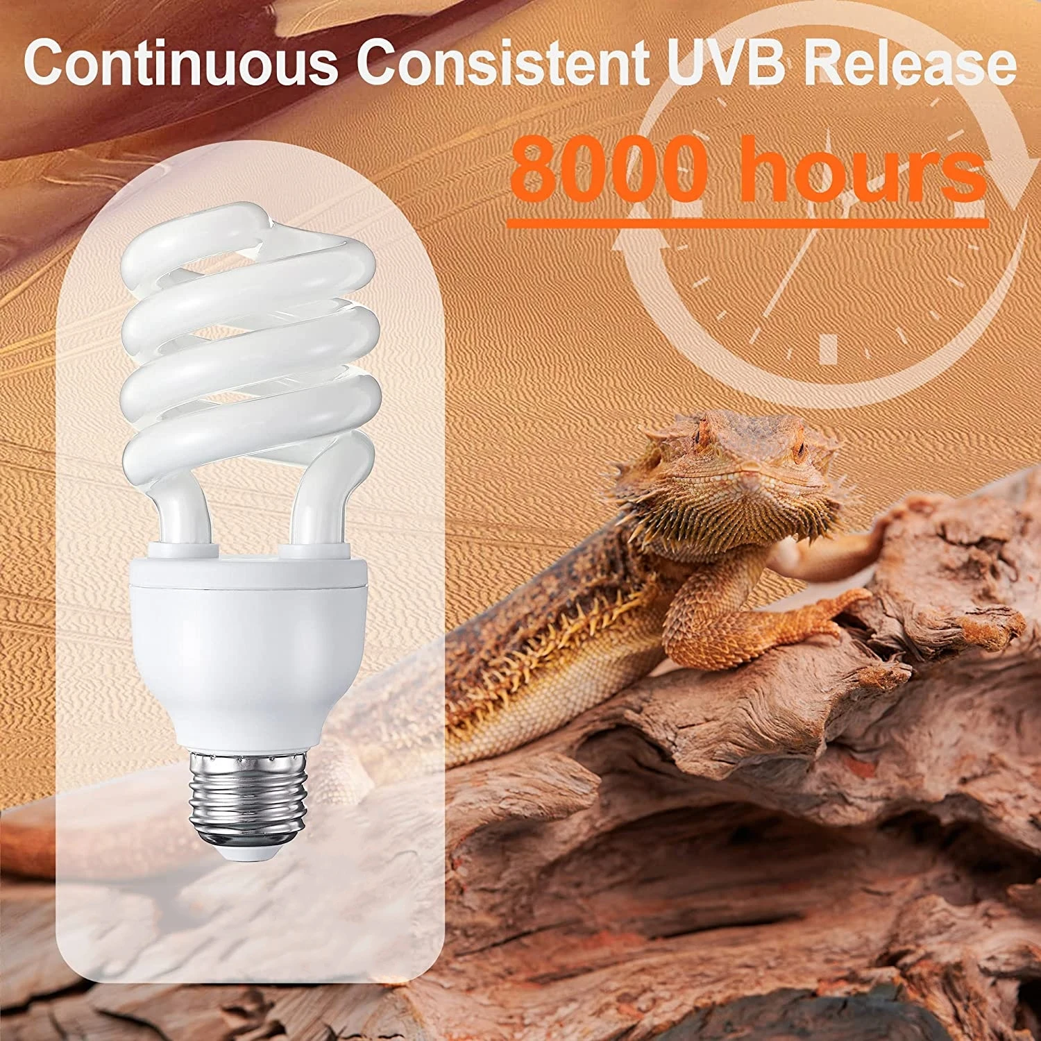 UVB 10.0 Reptile UVB Light ,UVB Compact Fluorescent Lamp for Chameleon ...