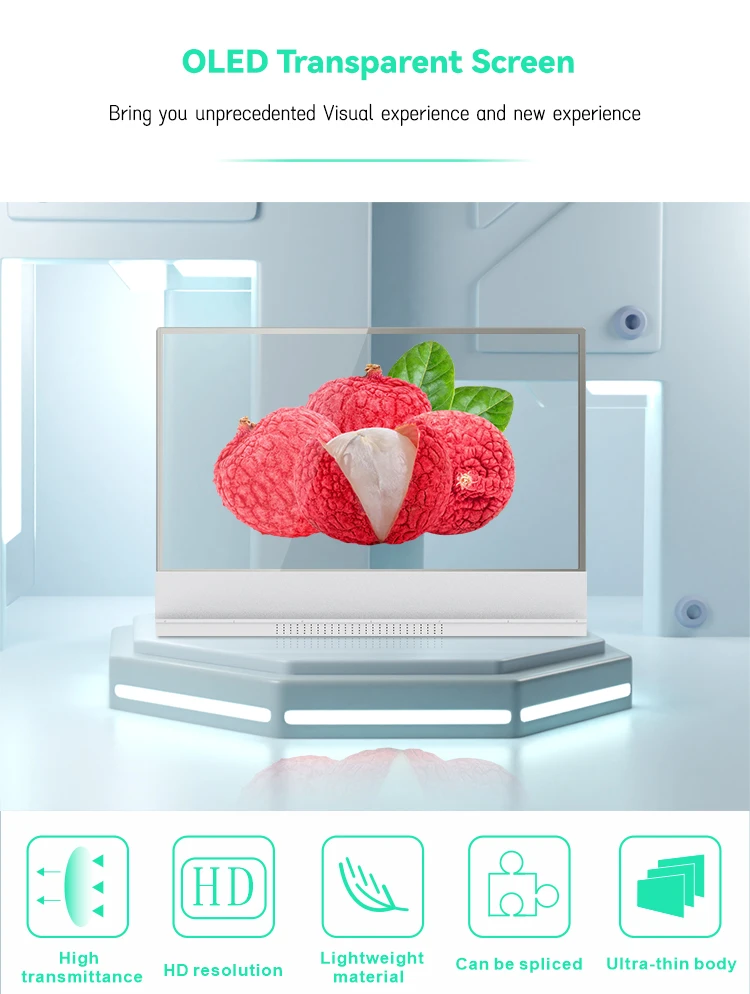 Custom Transparent OLED Digital Signage Ultra-thin Double-sided Touch ...