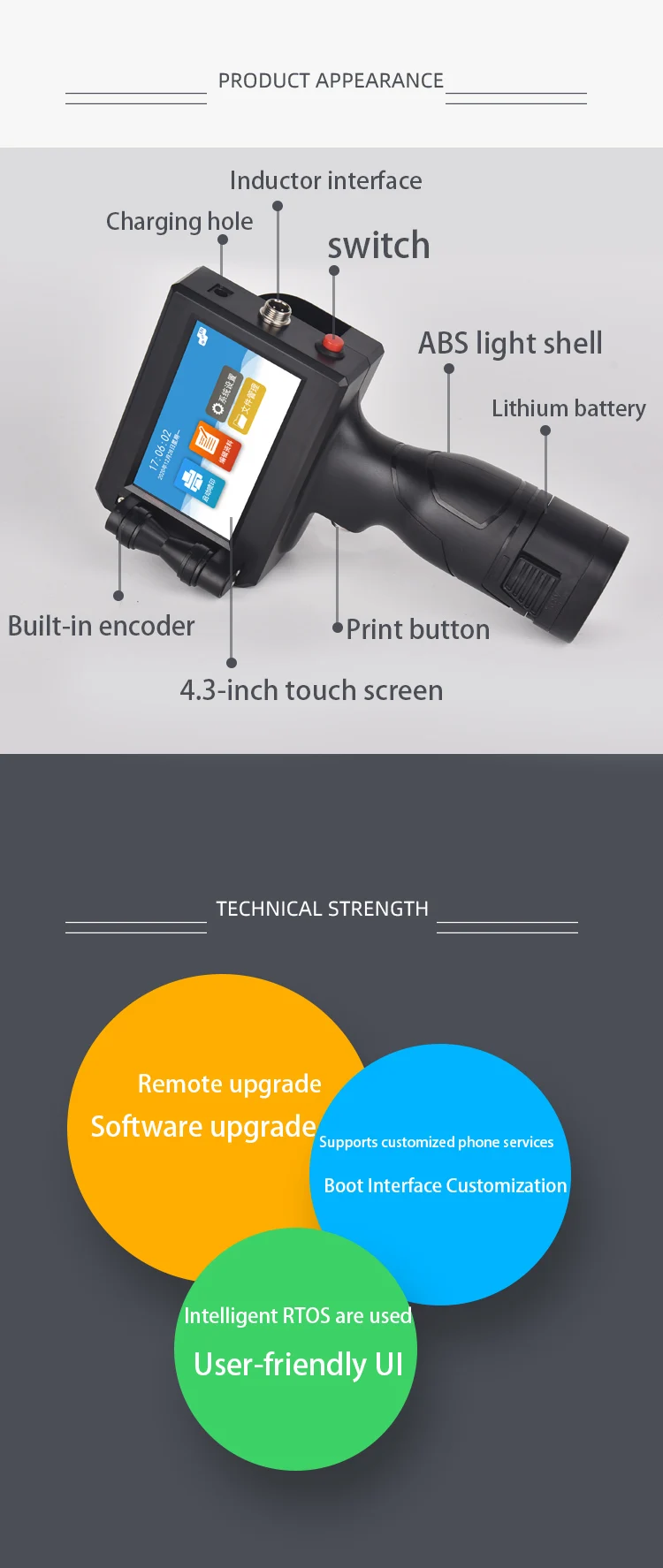 Demin Portable Handheld Inkjet Printer for Batch Coding