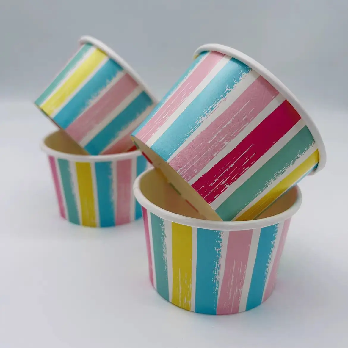 Custom Yogurt Packaging Boxes Frozen Sundae Gelato Container With Lid ...