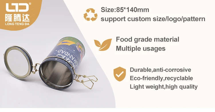 Custom Tinplate Food Grade Airtight Latch Lock Snack Tea Tin Container ...