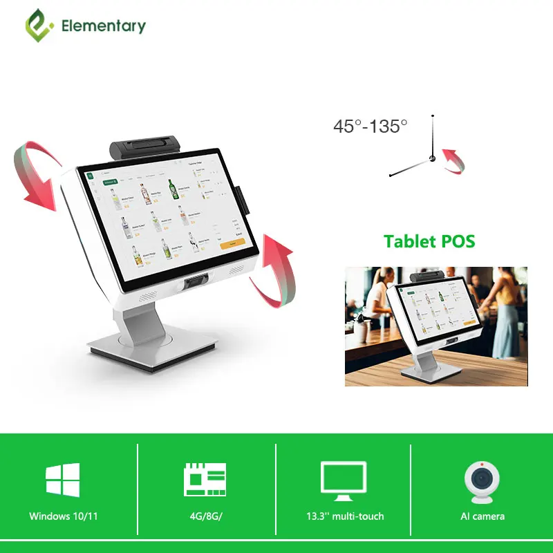 Compact Android Tablet POS for Bank Hospital Restaurant 5G-WiFi ...