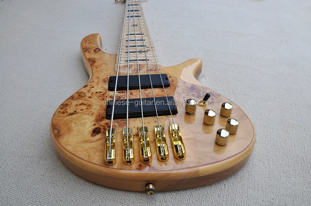 Flyoung Gold Hardwares 5 Strings Electric Bass Guitar Professional Bass ...