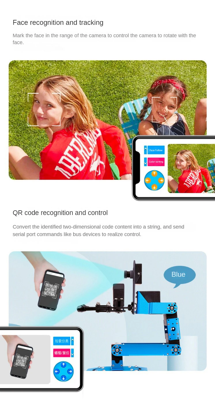 Raspberry Pi Robot Arm Kit with AI Vision Recognition Intelligent ...