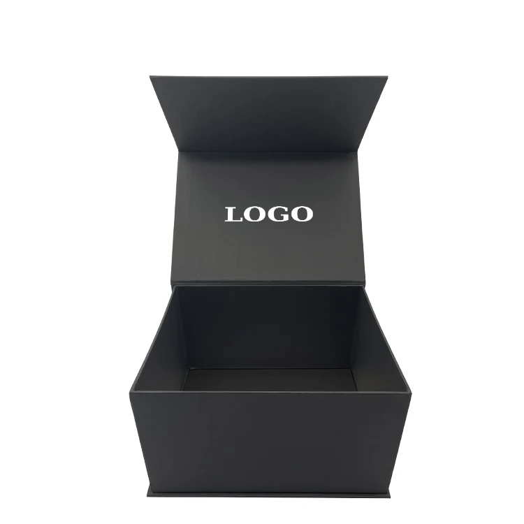 Luxury Paper Black Book Magnet Magnetbox Packaging Boxes Closure Rigid ...