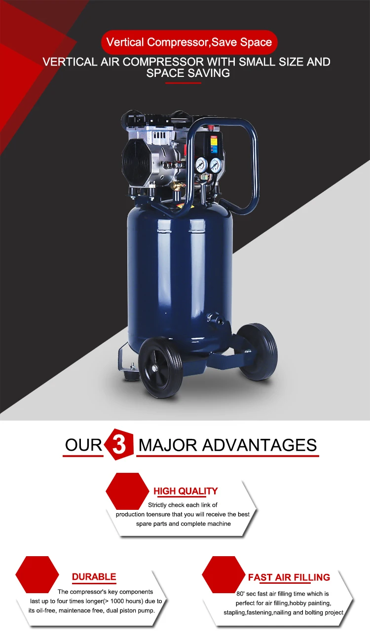 BISON China 50l Vertical Standing Standup 2 Hp Air Compressor