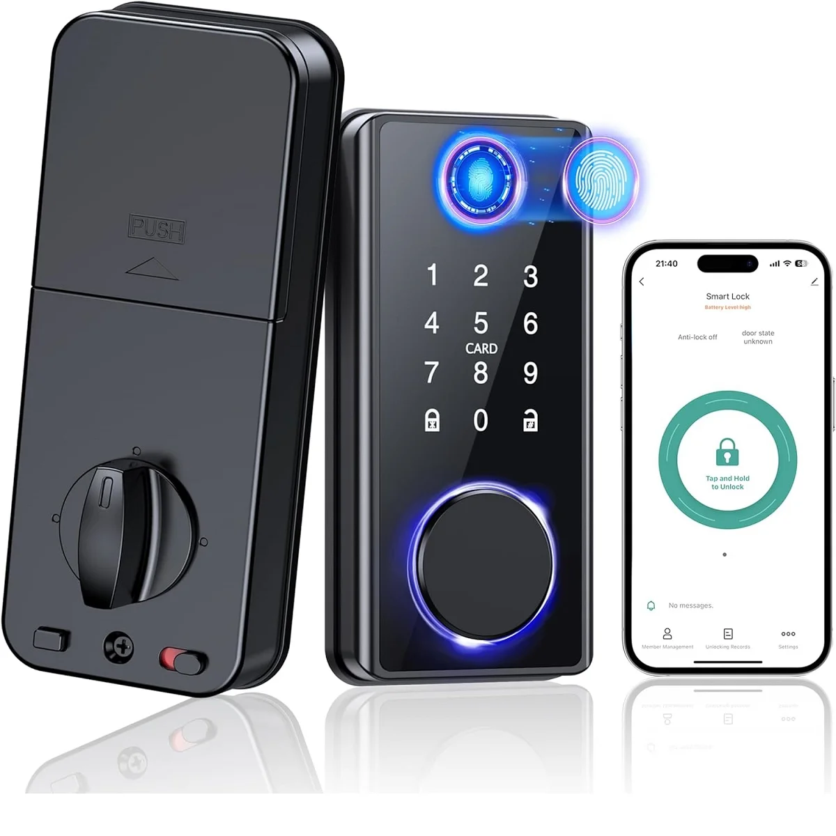 Morden Style Door Gate Fingerprint Indoor Wifi Tuya Smart Lock Outdoor ...