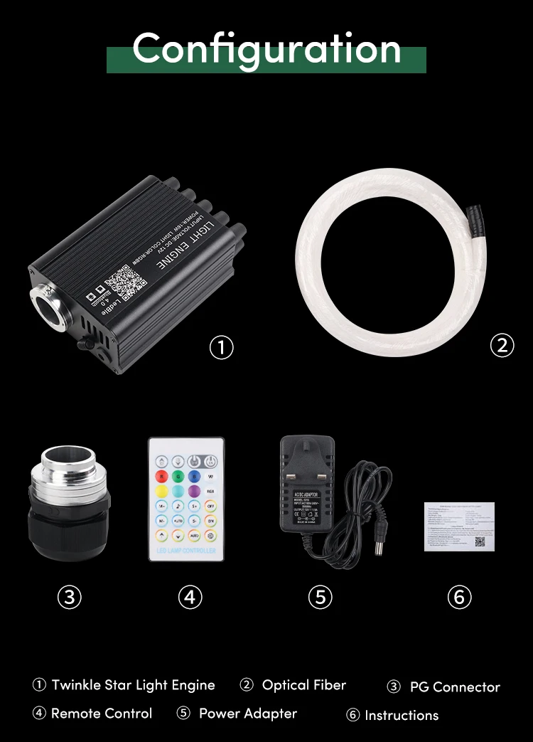 915pcs Fiber Optic Star Ceiling Light Engine for Sensory Room