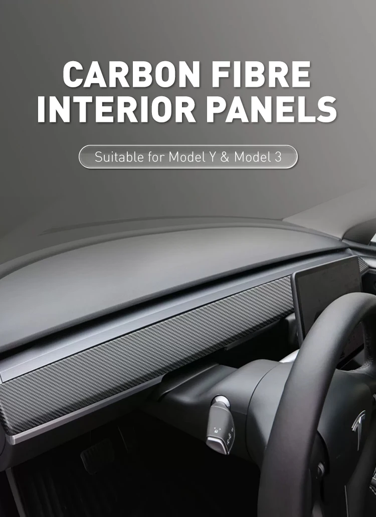 Dashboard Carbon Fiber Sticker Dashboard Decorate Cushion Anti-glare ...