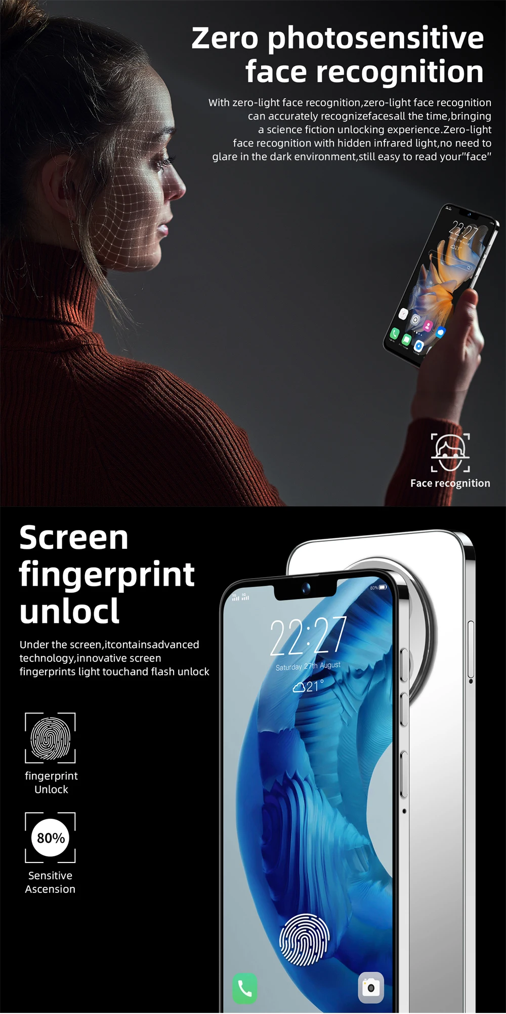 Original Mate50pro Mobile Phone 7.3 Inch Full Screen Global Unlock 5g ...