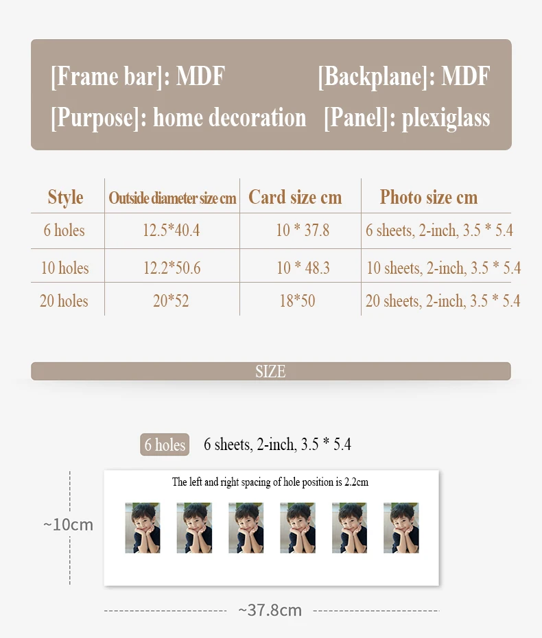 Child Id Photo Frame Displays New Baby Growth Record 2 Inch Photo ...