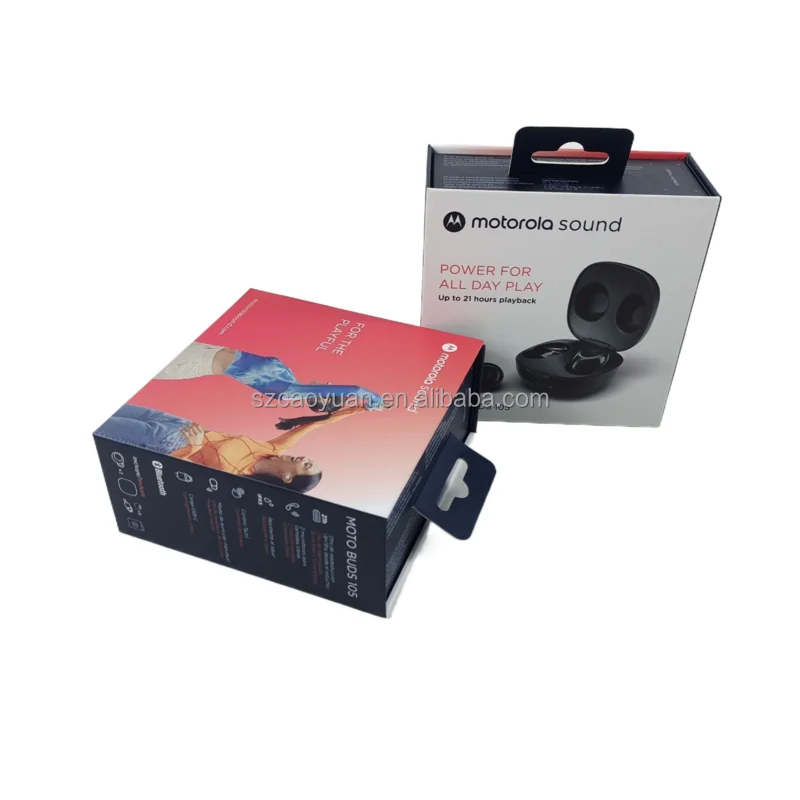 Custom Factory Earbuds Packaging Magnetic Box With Hanger For Wireless ...