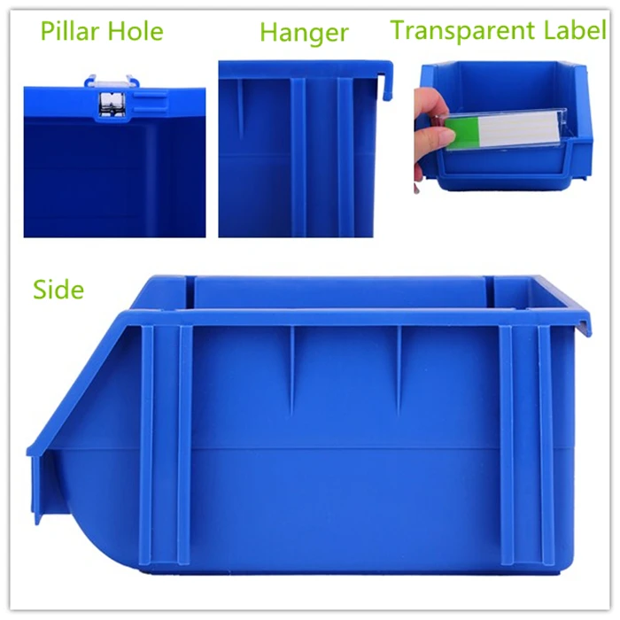 Warehouse Popular Stackable Plastic Parts Bins Storage Box With ...