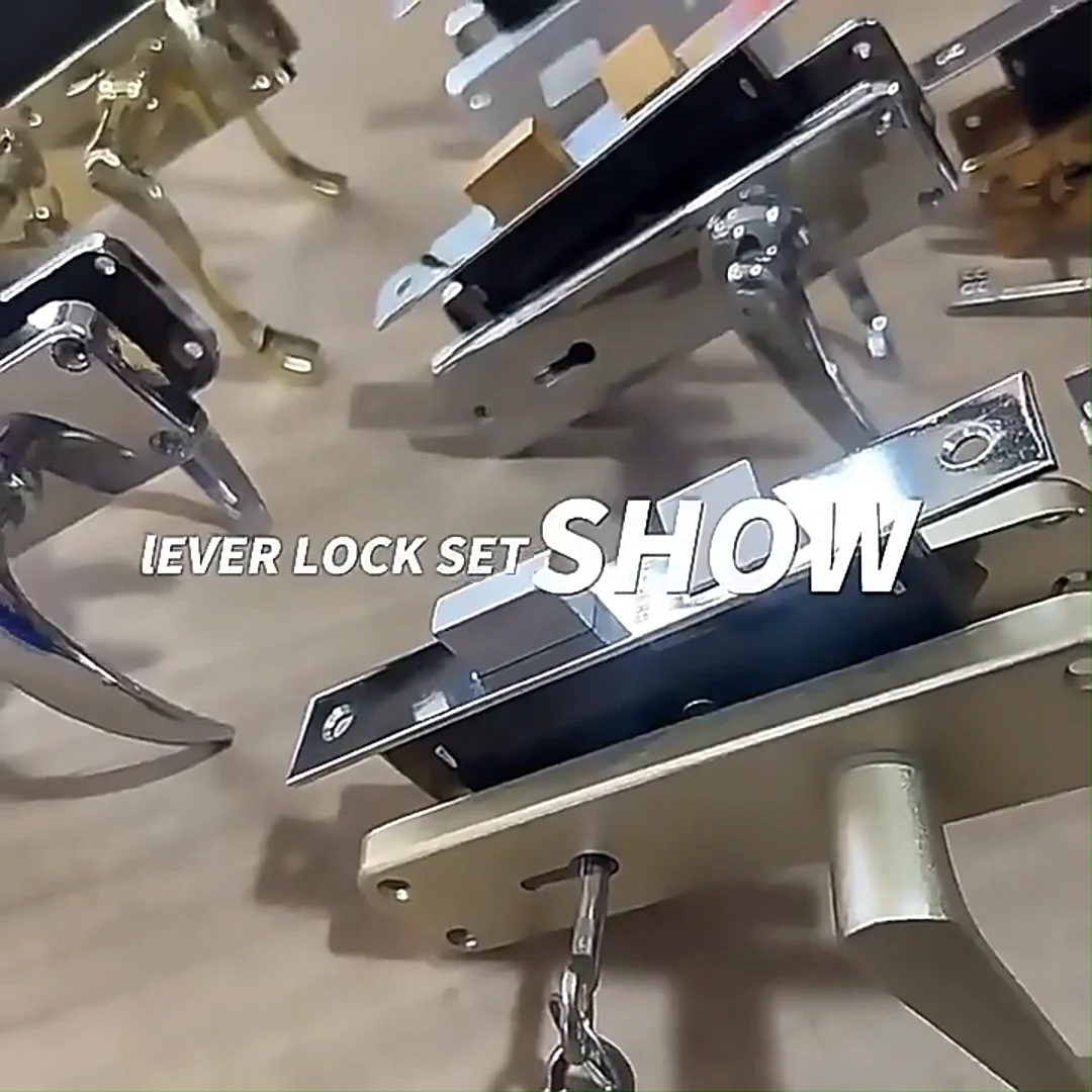 Entry Aluminum Lever Door Handle And Single Cylinder Deadbolt Lock And ...