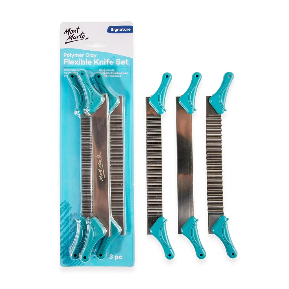 Mont Marte Flexible Polymer Clay Blades - 3pc Modelling Tools