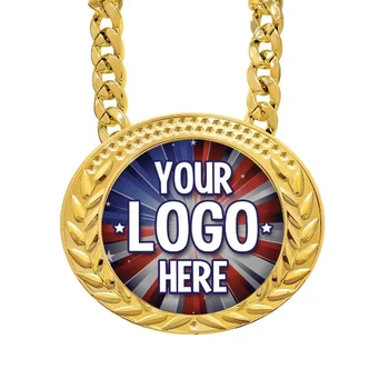 Custom Turnover Chain Medal 6" Personalize With Your Own Logo Or Art ...