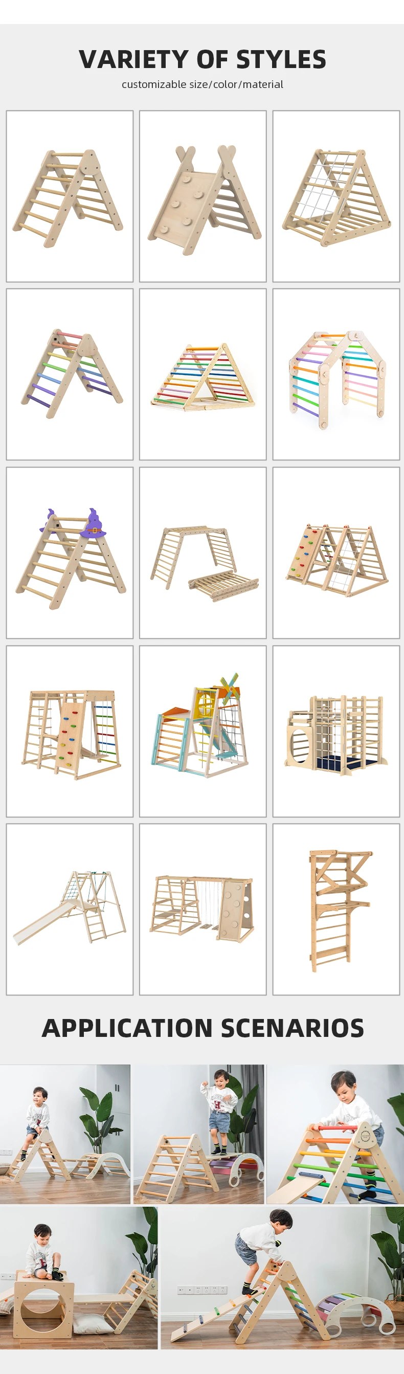 Xiha Montessori Wooden Pickler Triangle With Ramp Ladder Foldable ...