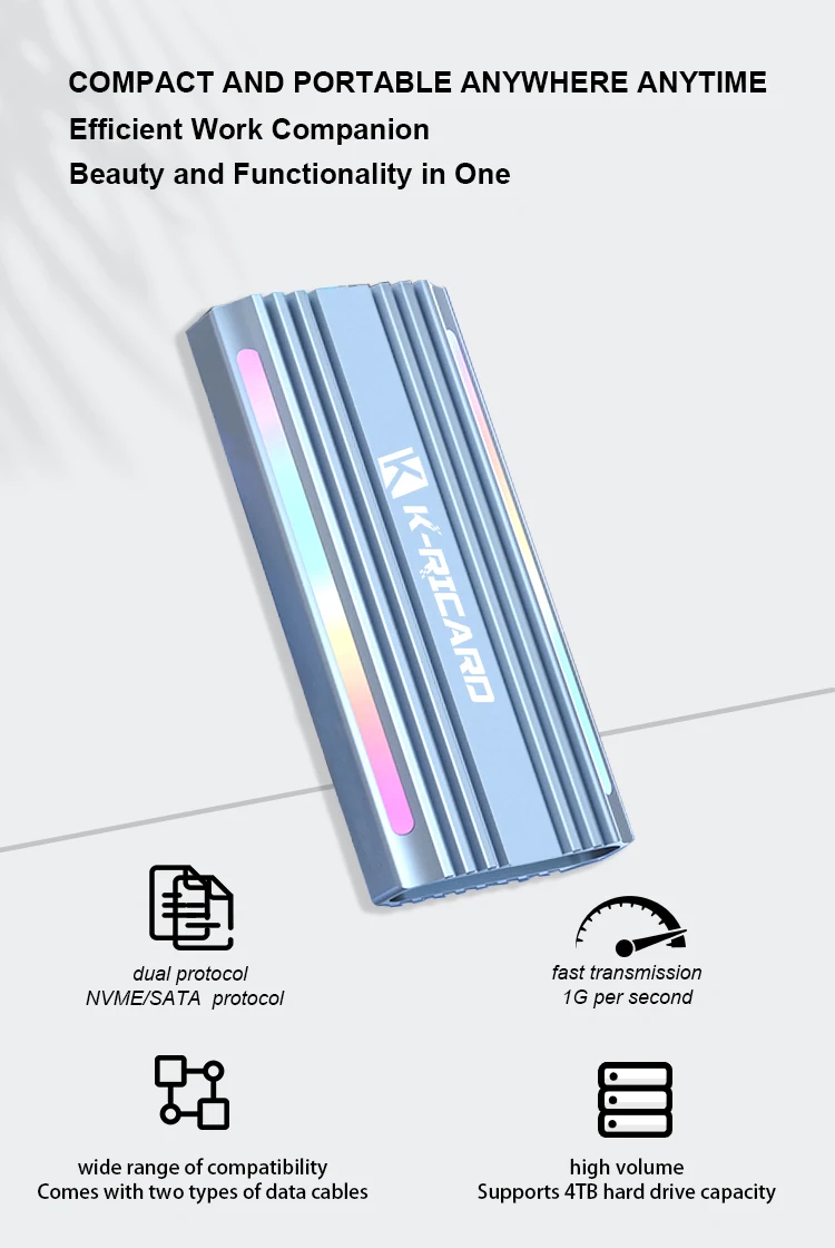 K-ricard High-speed Pssd Phantom Gray Rgb 512gb 1tb 2tb 4tb Ssd M2 ...