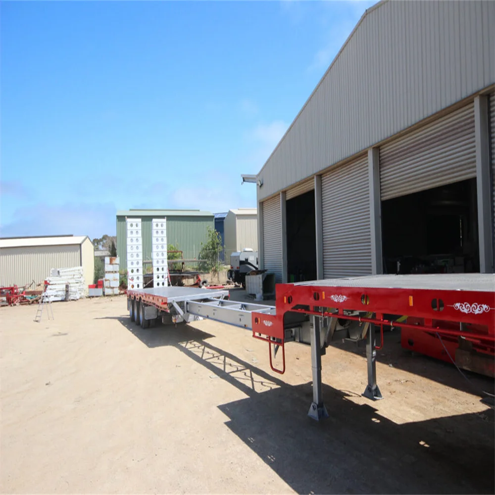 CHANGCHI 3 Axles Excavator Cart Gooseneck Low Bed Semi Trailer Low ...
