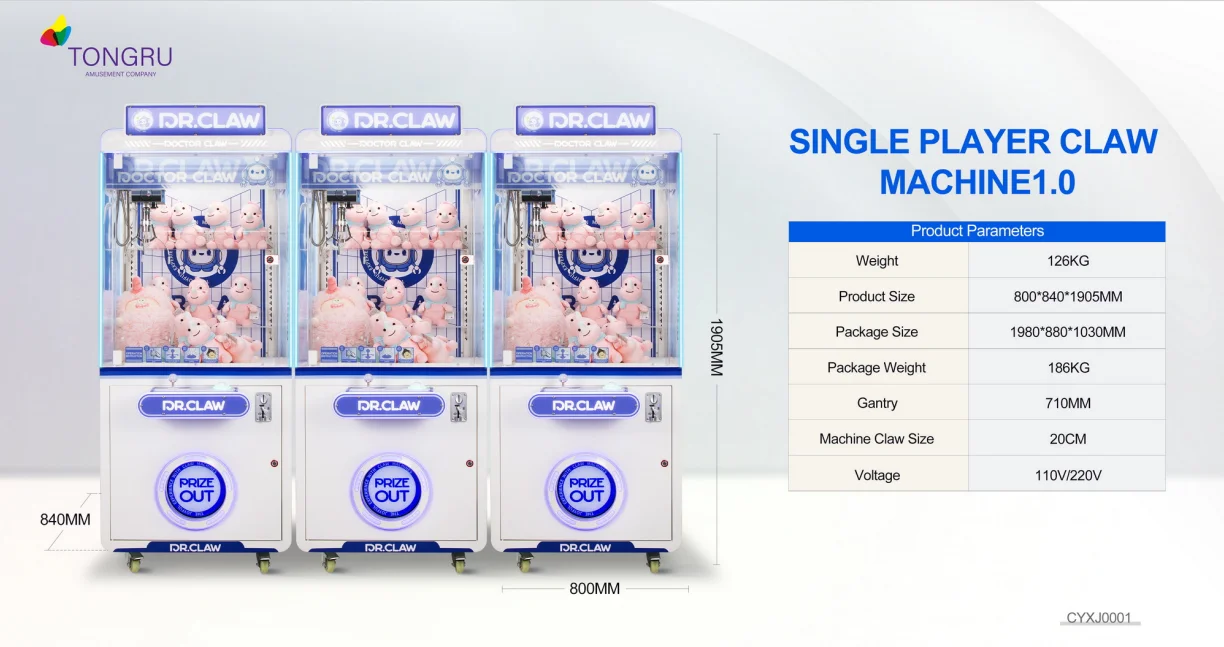 6-claw Plush Toy Big Claw Machine for Kid Indoor Fun