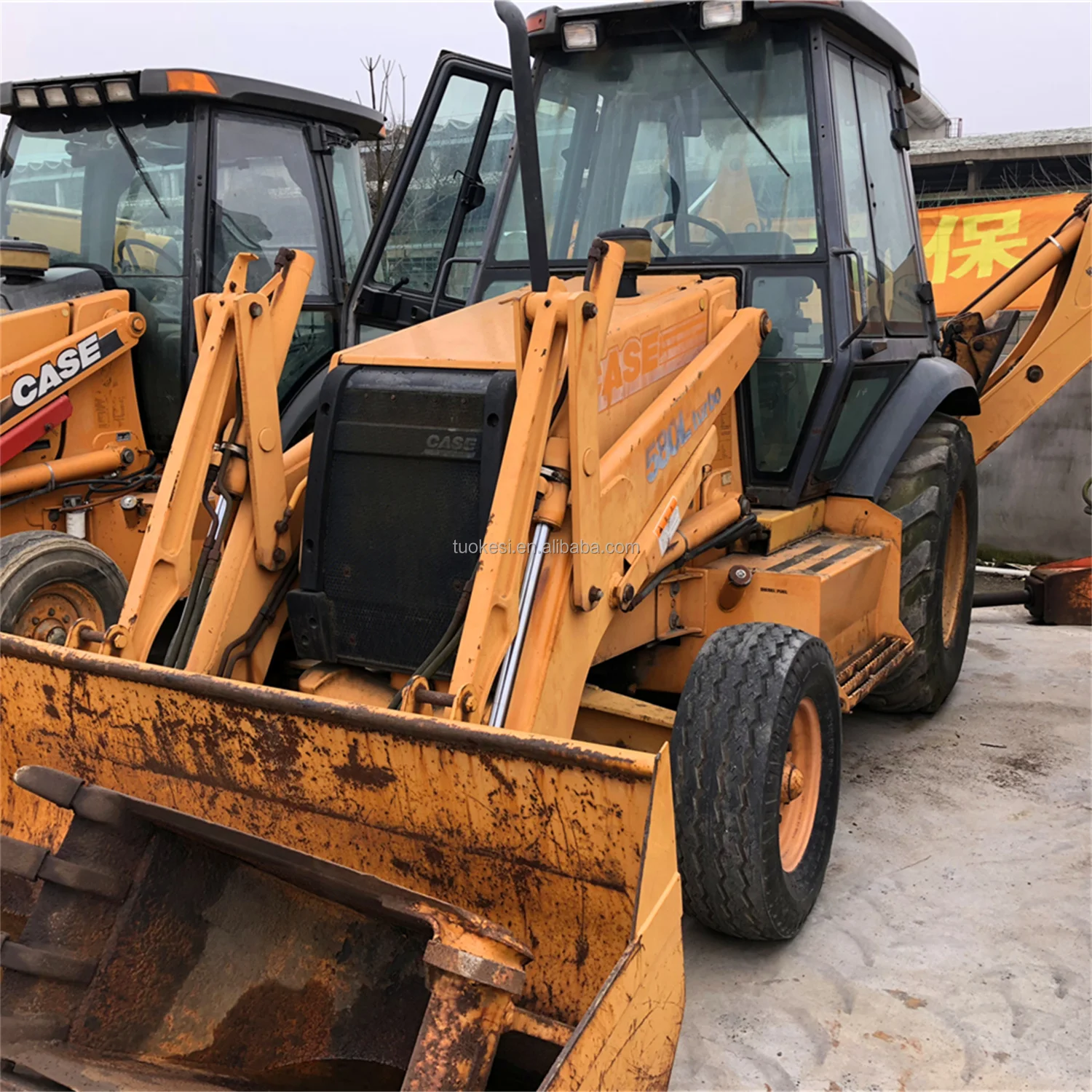 Used Case 580l Backhoe Loader Tractor Frontal Loader Bucket Rear ...