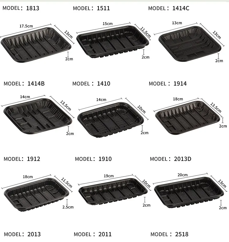 Black Blister Vacuum Molding Supermarket Chiller Frozen Fresh Meat Tray ...