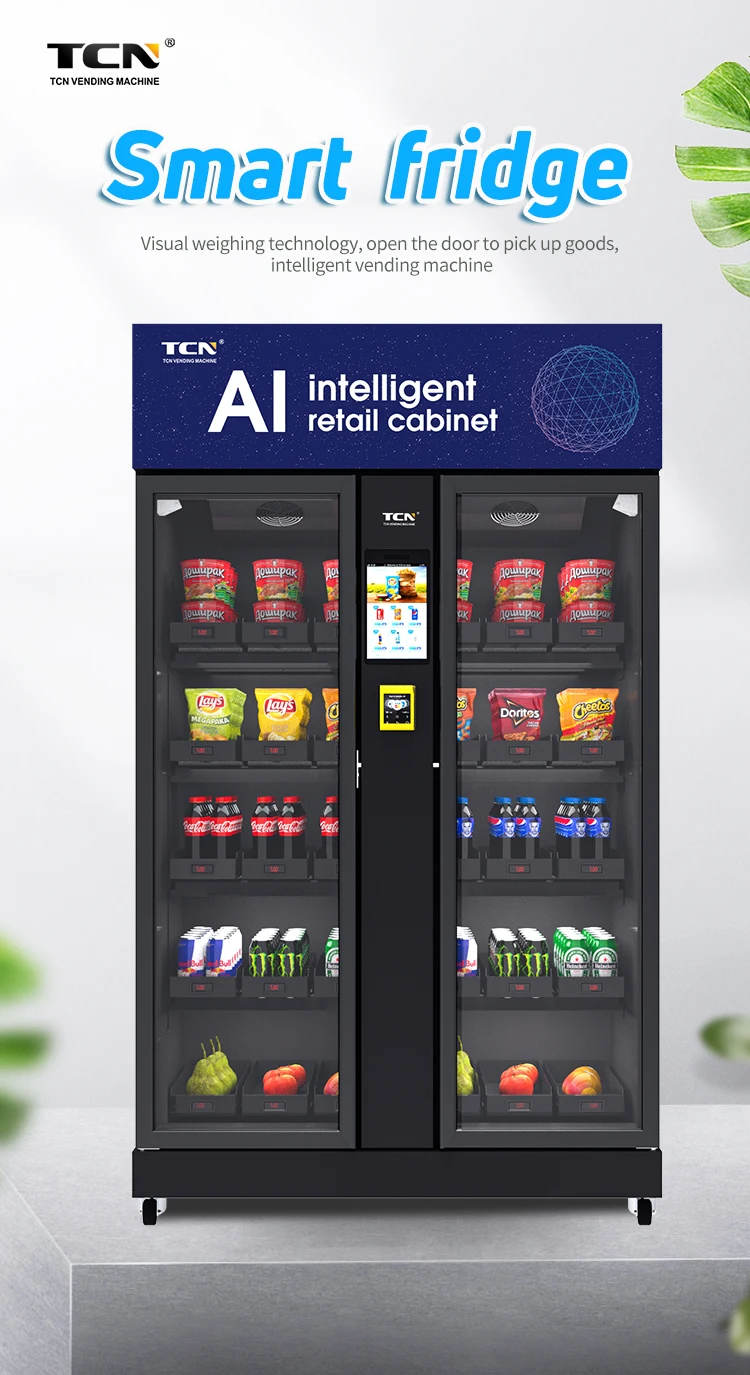 TCN Visual Weighing Fridge Vending Machine Large Capacity Cooler ...