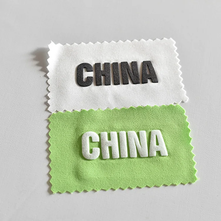 Custom Brand Label Puff Foam Clear Garment Embossed Sticker