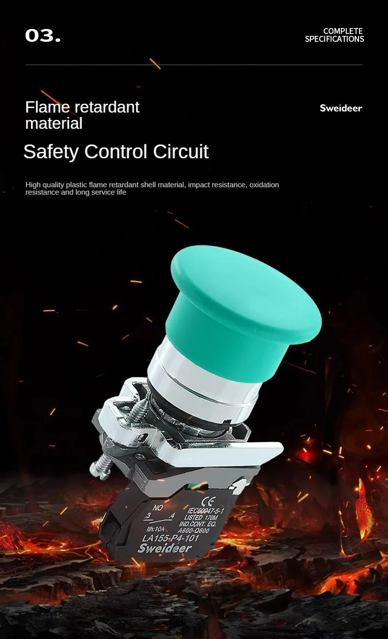 22mm Emergency Stop Momentary Latching Push Switches Metal Mushroom Key ...