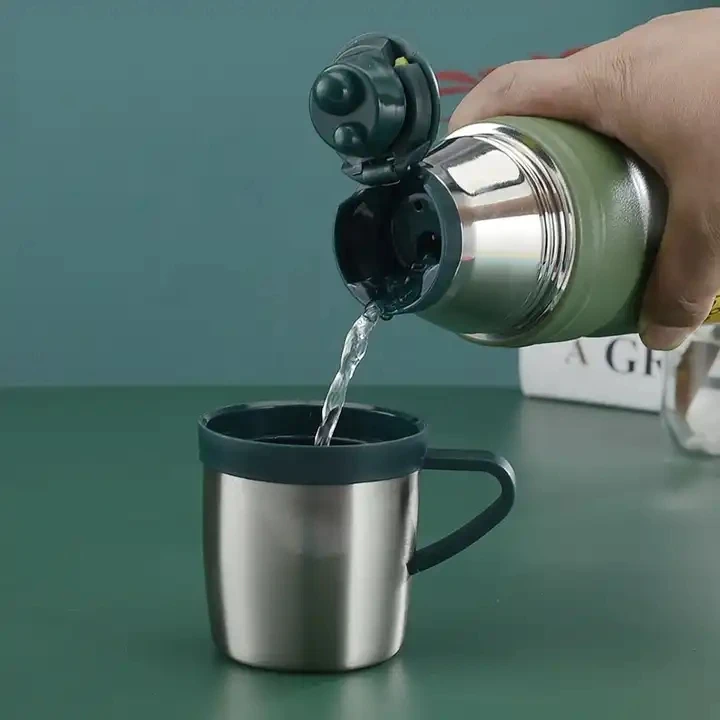 Portable Stainless Steel Travel Thermos Bottles Gift Set Double Wall ...