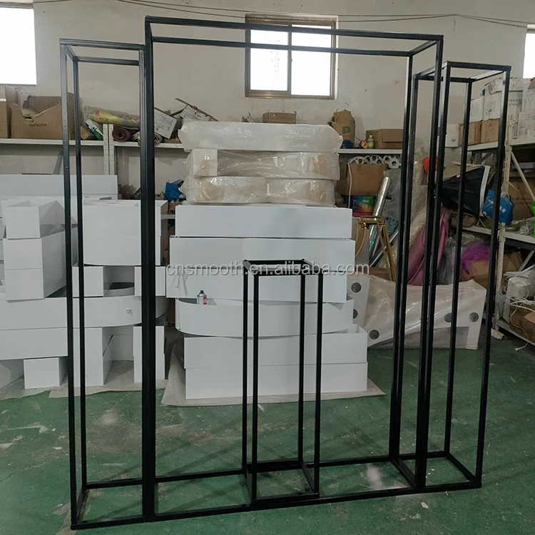 Black Wedding Arch Backdrop Stand Metal Backdrop for Events