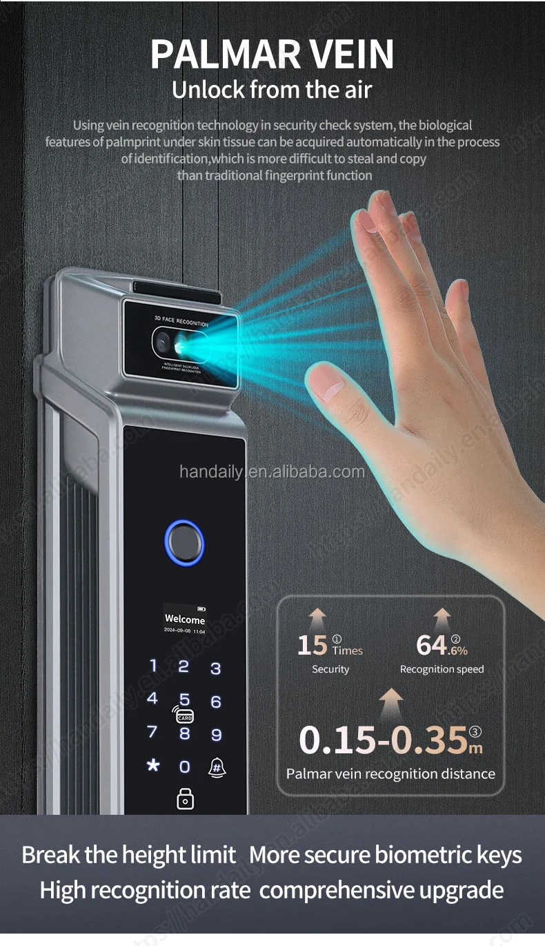 Biometric Fingerprint Smart Lock - Palm Vein & Face Recognition