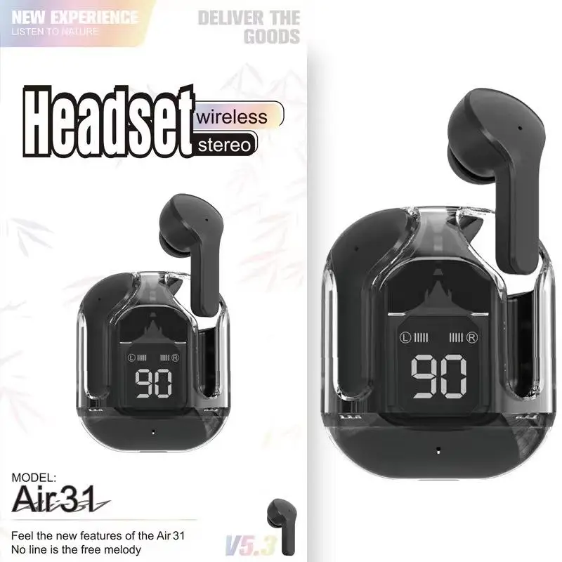Air 31 Tws Earbud Headphones Bt5.1 With Power Display Touch Control Stereo Wireless Headphones ...