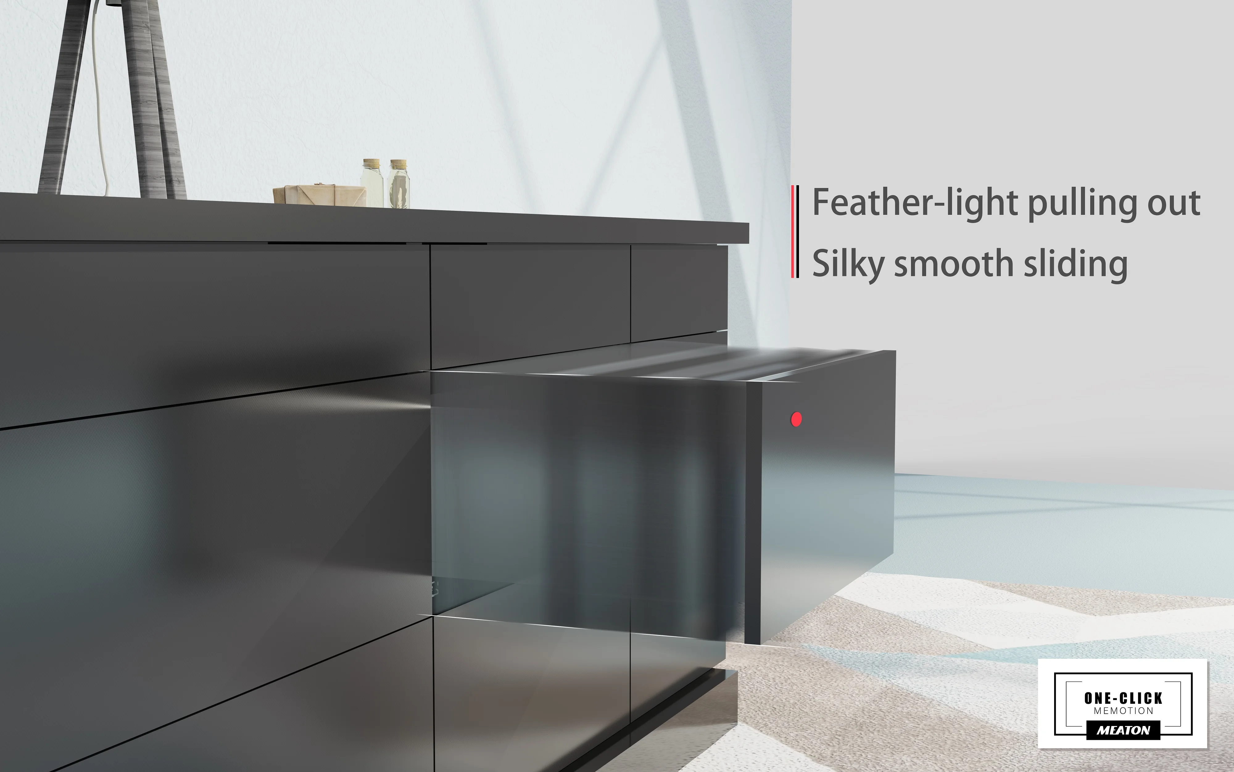 Meaton Cheap Price OEM Push Open Slim Box Kitchen Drawer System Metal ...