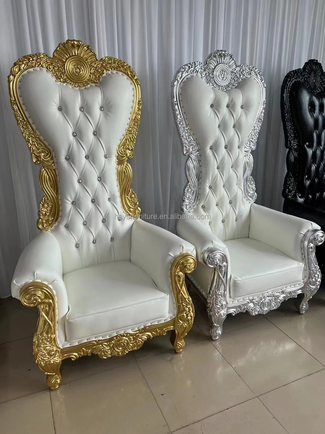 Modern Gold Royal Luxury High Back King Throne Chair New Design Solid ...