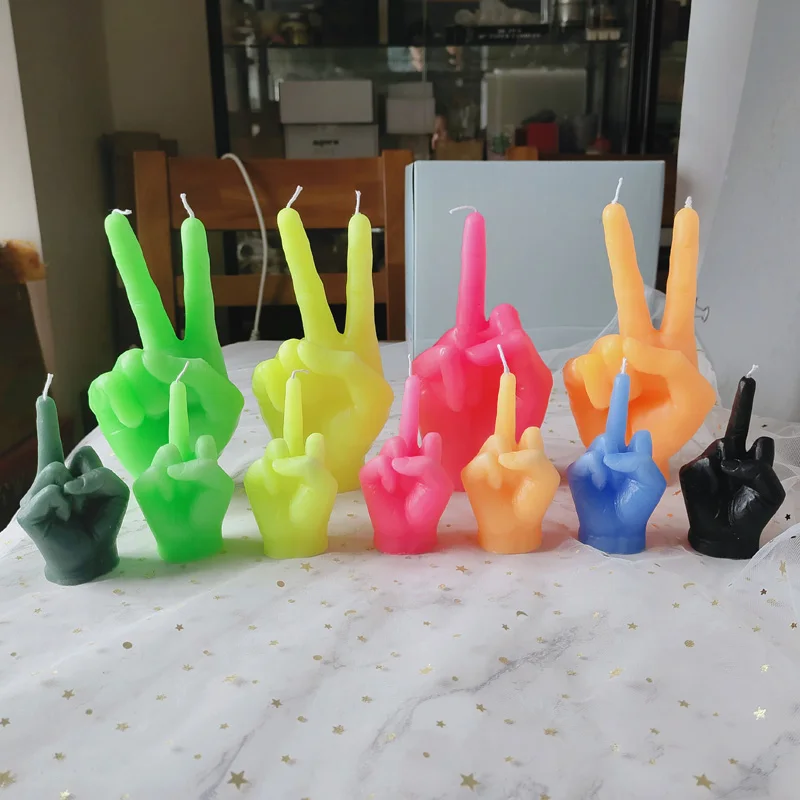 2021 New Design Middle Finger Funk Hand Shaped Candle For Decoration ...