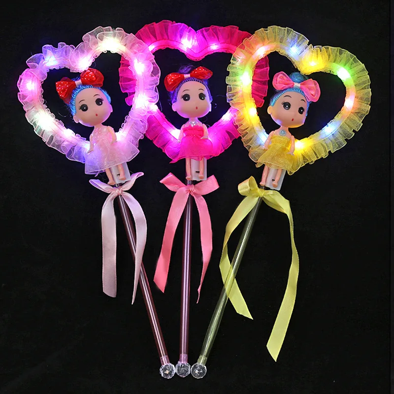 Multiple Styles Kids Cartoon Star Ball Glow Magic Wand Doll Light up ...