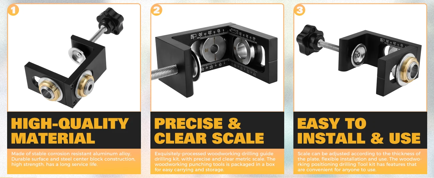 Industrial Steel Doweling Jig Drill Kit 3in1 Drilling Locator Puncher ...
