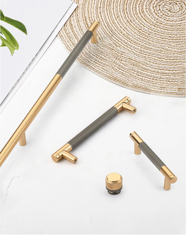 Furniture Hardware Modern Luxury Gold Cabinet Handle Drawer Aluminum ...
