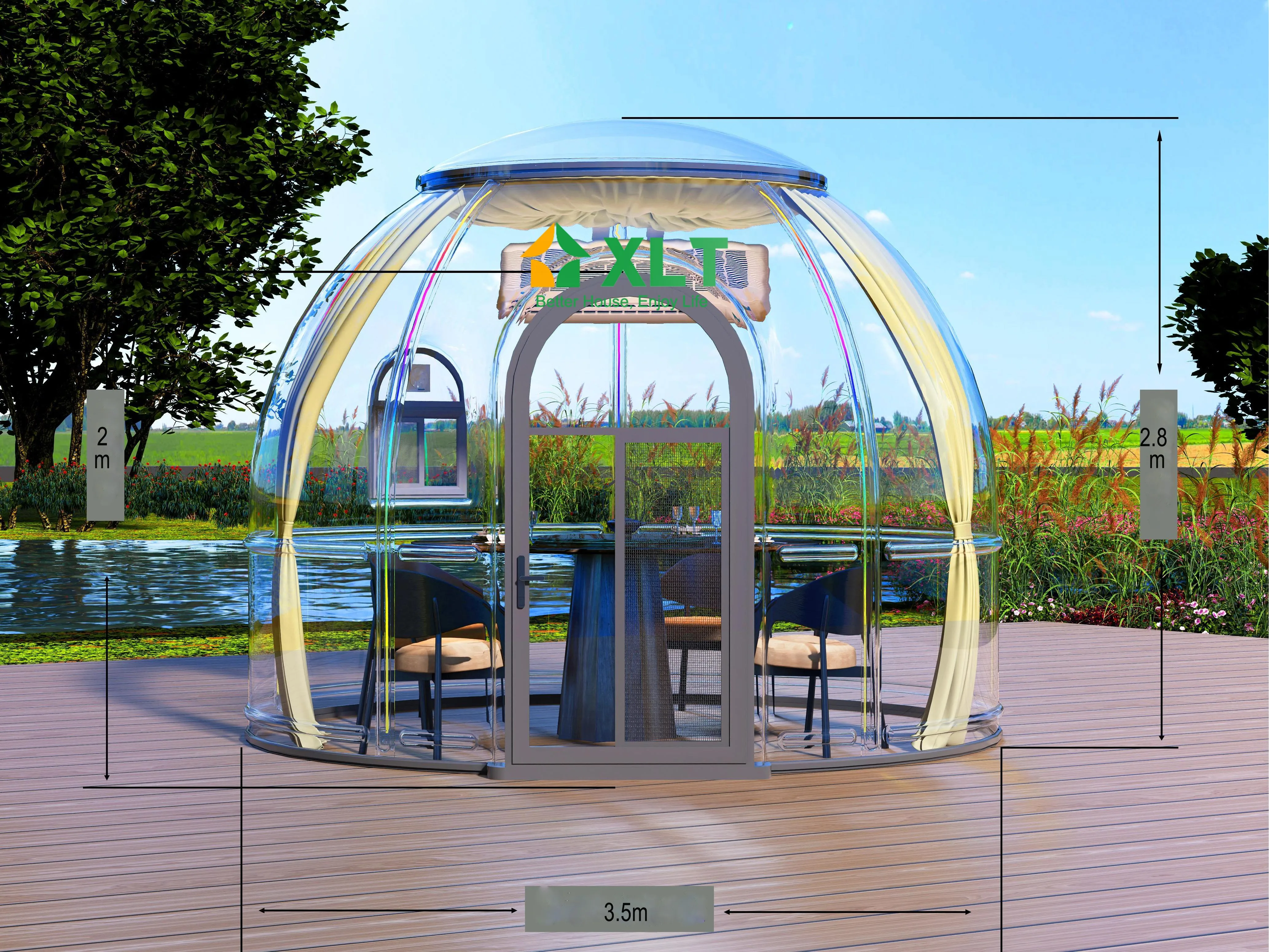 Modern Transparent Plastic Spherical Dome House for Camping