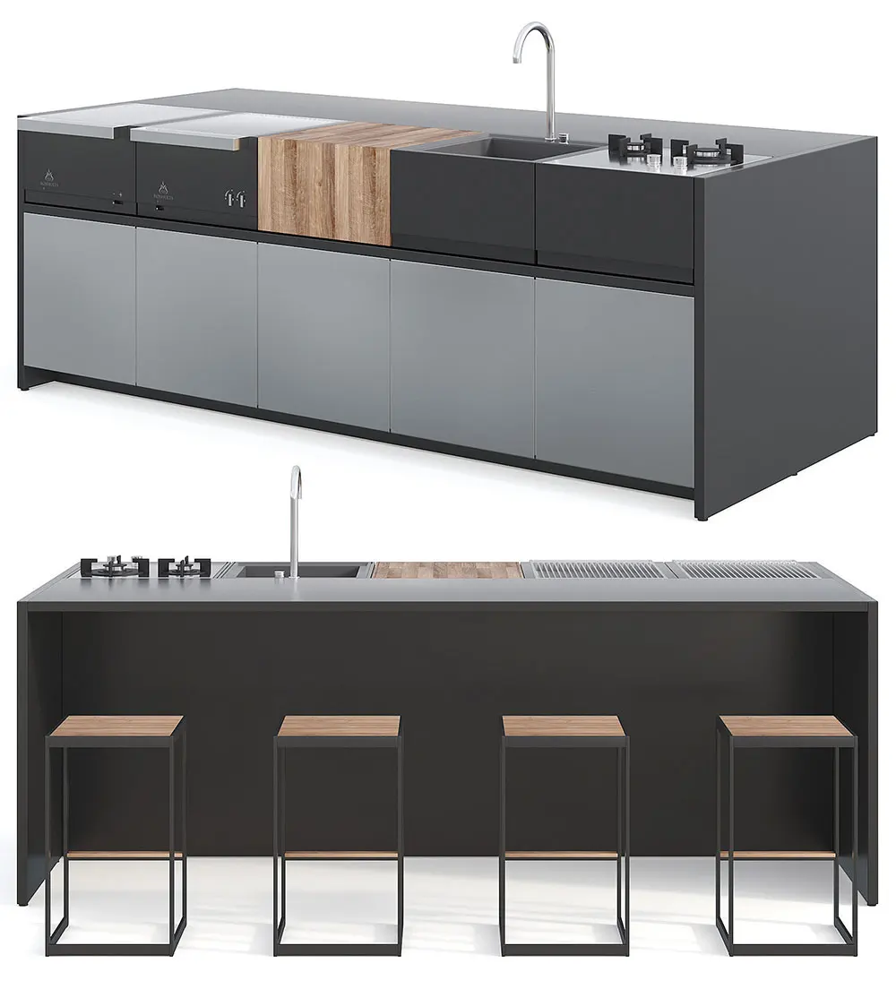 Pa Industrial Outdoor Kitchen With Sink And Grill Aluminum Kitchen ...